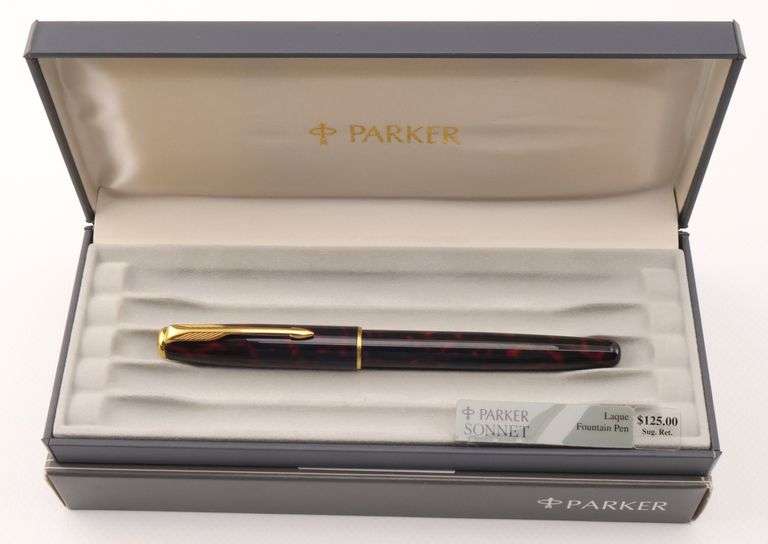Parker Sonnet Laque Firedance Fountain Pen with 18k Nib - Dixon's Auction at Crumpton