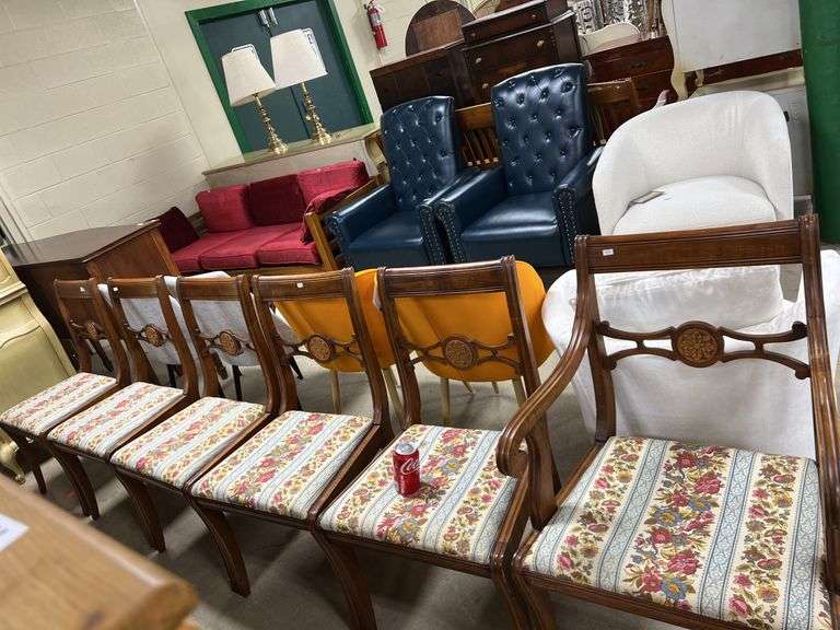 (6) Saber Leg Dining Chairs - Dixon's Auction at Crumpton