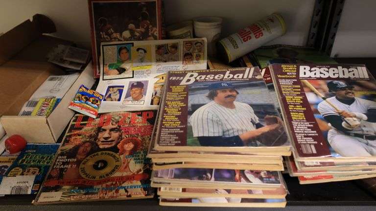 Lot of Vintage Baseball Magazines, Collector Cards, Posters, Led ...