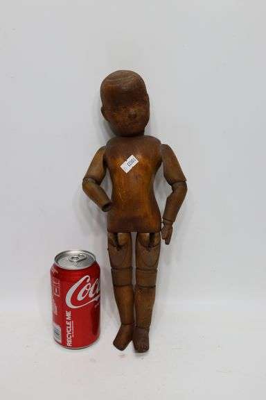 Antique Articulated Wooden Doll-Missing One Hand - Dixon's Auction at ...