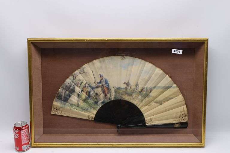 Framed Antique Fan - Dixon's Auction at Crumpton