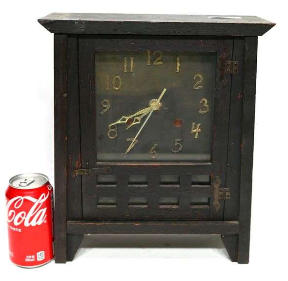 Antique Mission Oak Mantel Clock-Chip to Edge of Top of Case - Dixon's ...