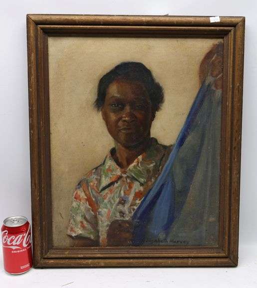 Elizabeth Harvey Oil on Canvas Portrait Painting - Dixon's Auction at ...