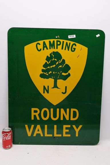 Round Valley, New Jersey Metal Campground Sign - Dixon's Auction at ...
