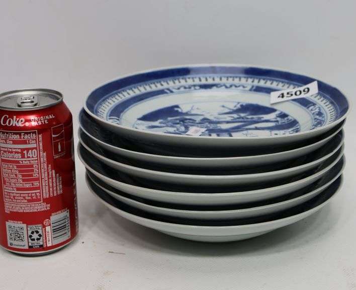 6 Antique Chinese Export Canton Plates - Dixon's Auction at Crumpton