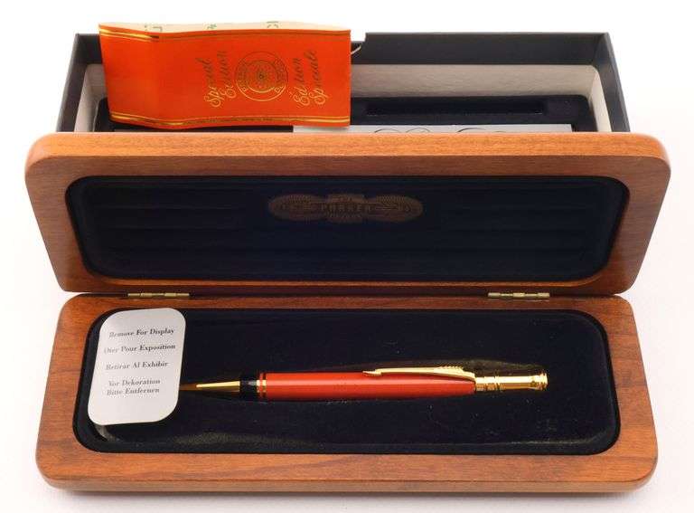 Special Edition Orange Parker Duofold Ballpoint Pen - Dixon's Auction ...