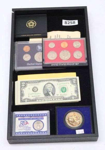 U.S. Type Coins and Paper Money. Includes $24 in $2 Federal Reserve ...