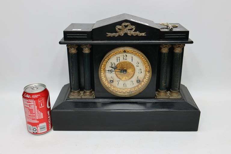Antique Cast Iron Mantel Clock - Dixon's Auction at Crumpton