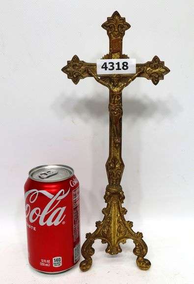 Antique Gilt Bronze Altar Crucifix - Dixon's Auction at Crumpton