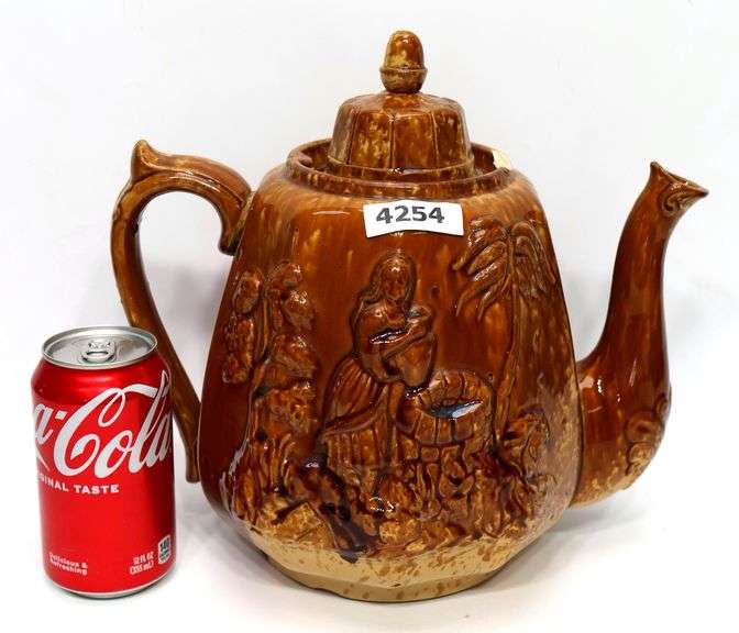 Antique Bennington Pottery Teapot-Chips - Dixon's Auction at Crumpton