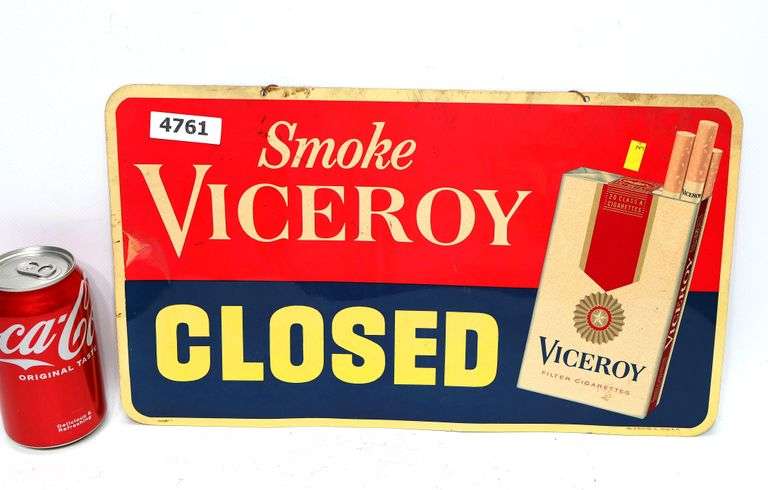 Vintage Viceroy Open Sign - Dixon's Auction at Crumpton