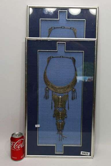 3 Ethnographic Necklaces in Shadow Box Frames - Dixon's Auction at Crumpton