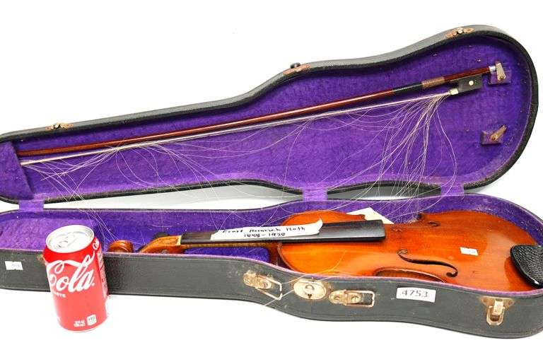 Antique Ernst Heinrich Roth Violin with Case and Bow - Dixon's Auction ...