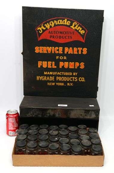 Vintage Hygrade Products Parts For Fuel Pumps Advertising Cabinet with ...