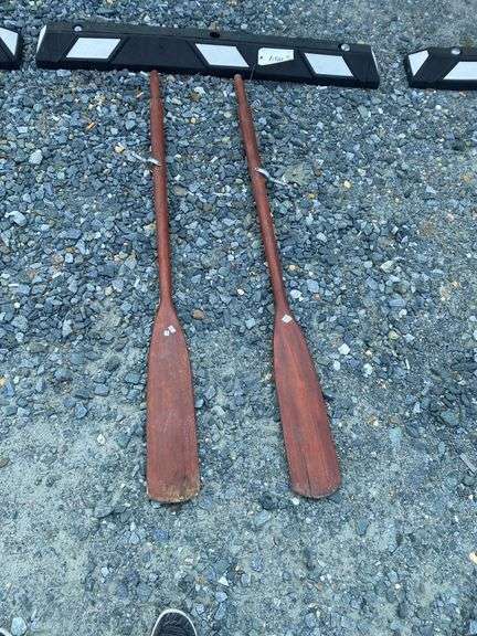 Pair of Vintage Wooden Oars - Dixon's Auction at Crumpton