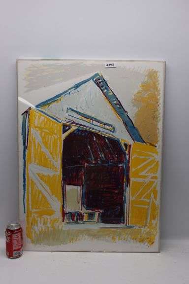 Wolf Kahn Signed and Numbered Lithograph - Dixon's Auction at Crumpton