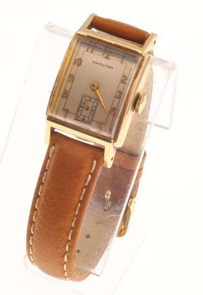 Hamilton Tank Model 753 10k G F. 19j Wrist Watch - Dixon's Auction at ...