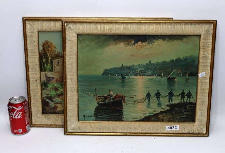2 Vintage Italian Oil Paintings-Signed - Dixon's Auction at Crumpton