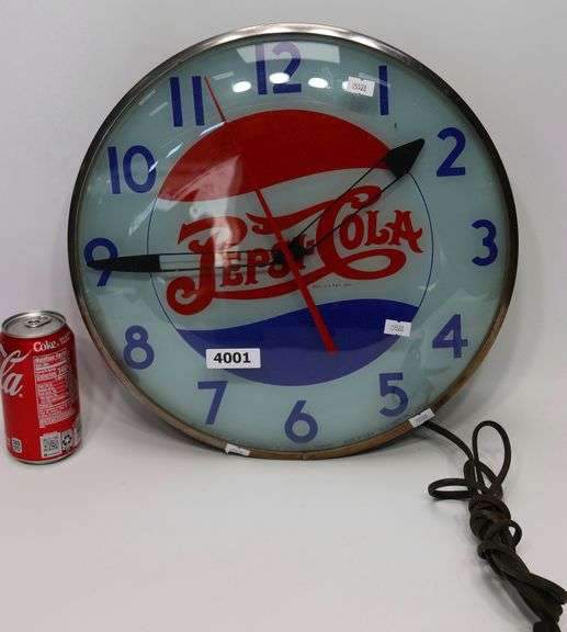 Vintage Telechron Inc. Pepsi Cola Advertising Clock - Dixon's Auction ...