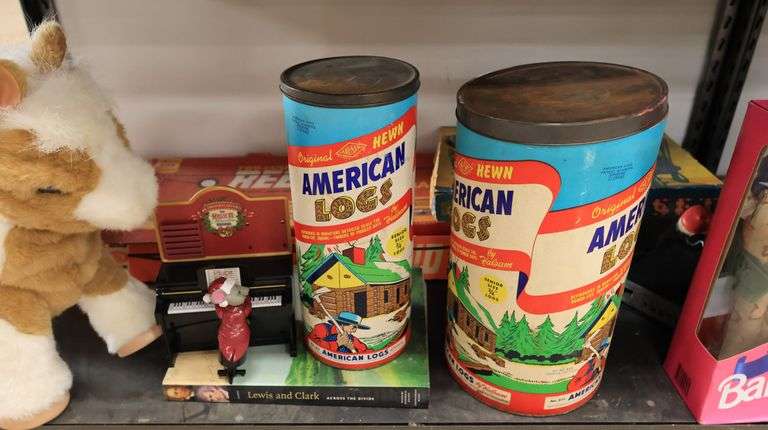 Vintage Toy Lot American Log Toy, Barbie & Ken Dolls, Stuffed Horse Etc ...