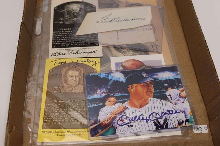 7 Vintage Sports Autographs Including Mickey Mantle, Ted Williams ...