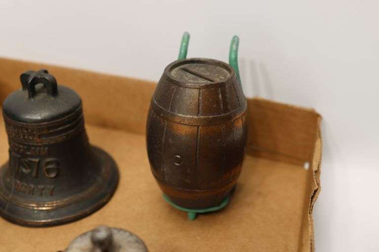 (5) Antique Cast Iron Still Banks - Dixon's Auction at Crumpton