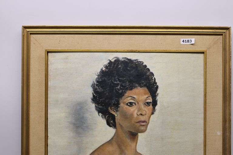 Mary Sears MCM Oil on Board Portrait Painting - Dixon's Auction at Crumpton