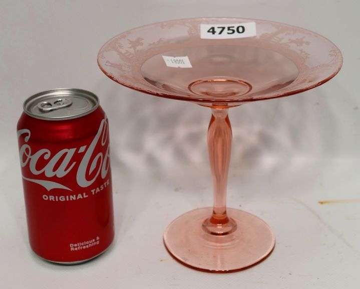 Vintage Pink Depression Glass Compote - Dixon's Auction at Crumpton