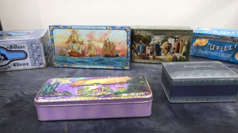 Lot of Vintage Metal & Cardboard Collector Style Food Boxes & Tins ...