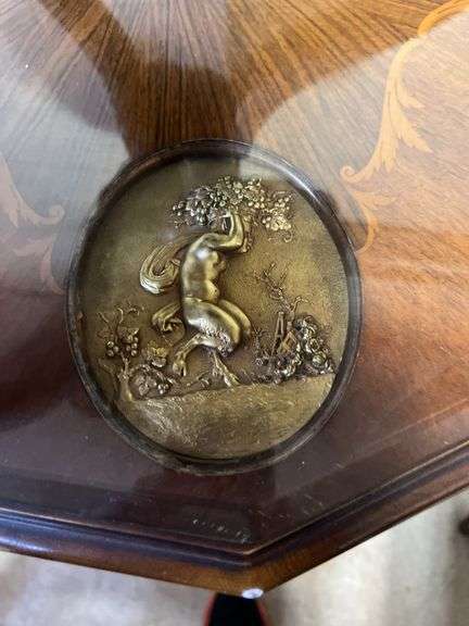 *NO STORAGE* Rococo Revival Glass Top Table - Dixon's Auction at Crumpton