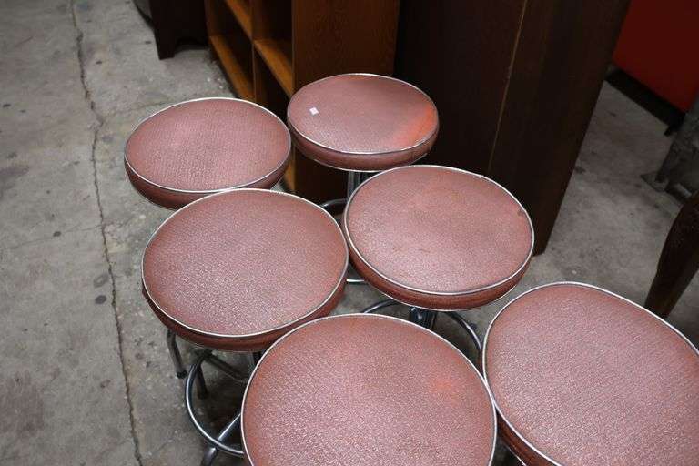 (8) Retro MCM Chrome Stools, Wear - Dixon's Auction at Crumpton