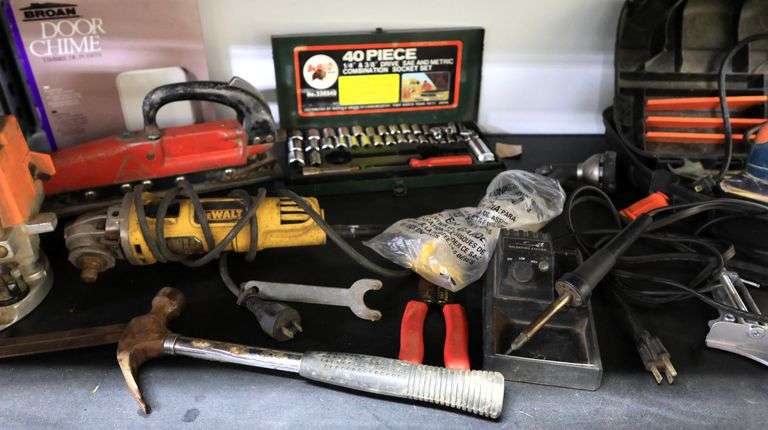 Lot of Used Power Tools, Socket Set, Sander, Truck Bed Net Etc. - Dixon ...