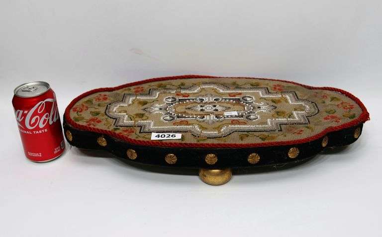 Antique Beadwork Clock Dome Base - Dixon's Auction at Crumpton