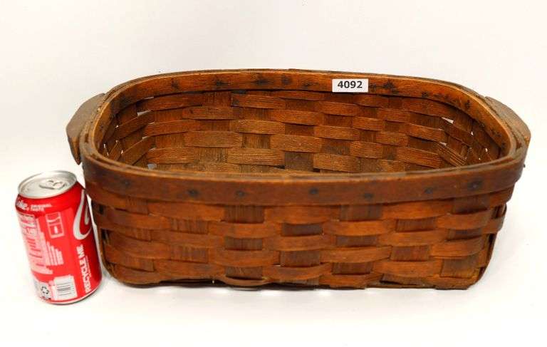 Antique Primitive Split Oak Basket - Dixon's Auction at Crumpton