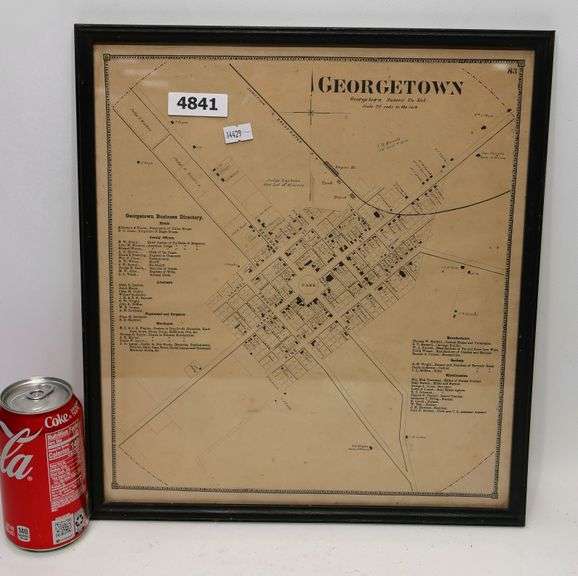 Antique Map of Georgetown Delaware - Dixon's Auction at Crumpton