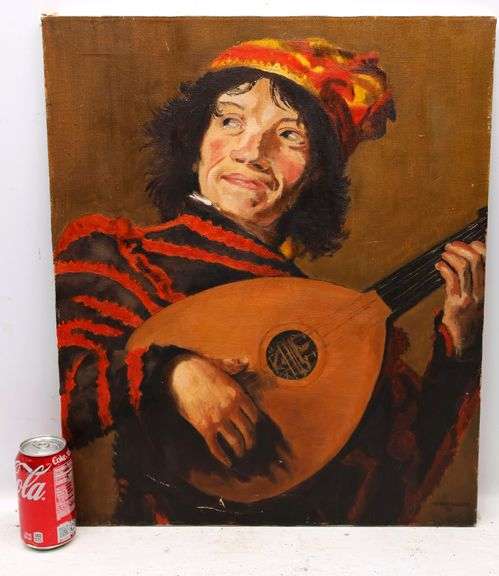 Vintage Oil Painting of Court Jester, Signed Lower Right - Dixon's ...