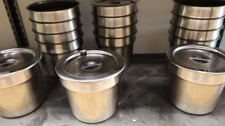 Lot (15) Stainless Steel Restaurant Food Serving Containers - Dixon's ...