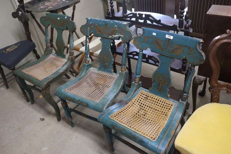 (3) Antique Baltimore Fancy Style Chairs, Repainted - Dixon's Auction ...