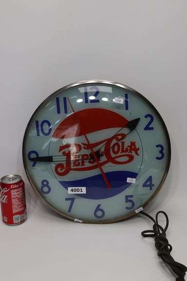 Vintage Telechron Inc. Pepsi Cola Advertising Clock - Dixon's Auction ...