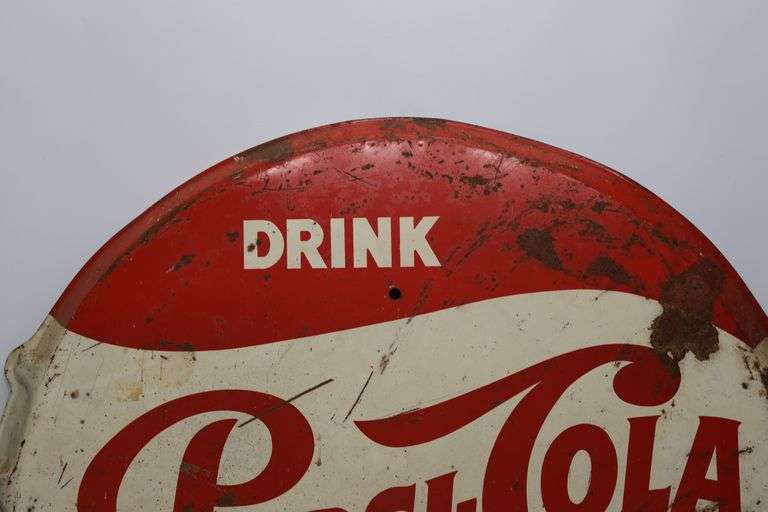 Vintage Stout Sign Co. Pepsi Cola Bottle Cap Sign - Dixon's Auction at ...
