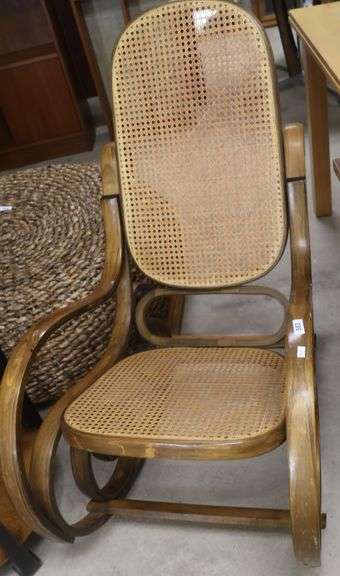 Vintage Bentwood Caned Rocker - Dixon's Auction at Crumpton