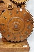 Vintage Wood Gears Clock Sculpture - Dixon's Auction at Crumpton
