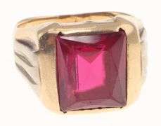10k Gold Vintage Lab Ruby Ring 7.1g (Stone Chipped) - Dixon's Auction ...