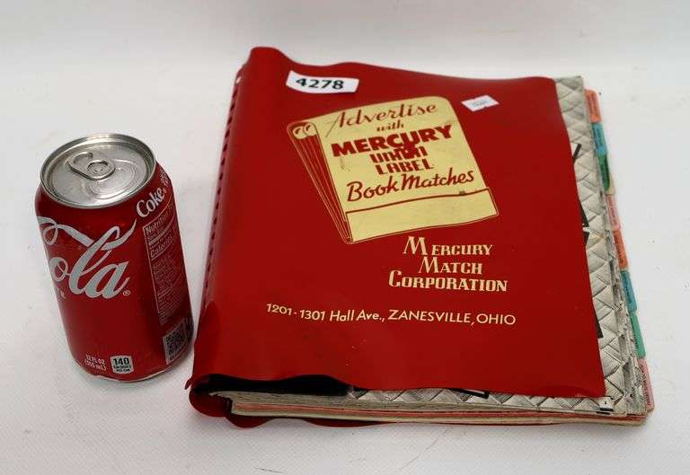 Vintage Mercury Union Label Book Matches Salesman Book - Dixon's ...
