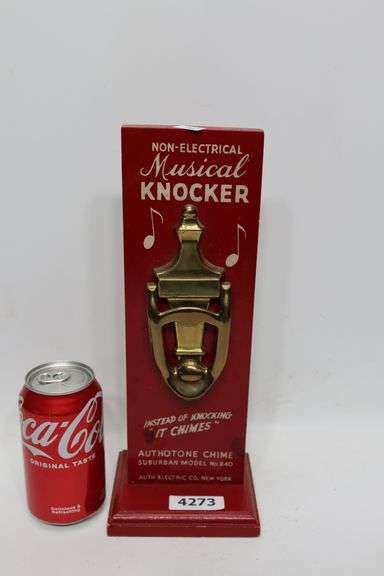 Vintage Auth. Electric Co. Musical Door Knocker Advertising Display ...
