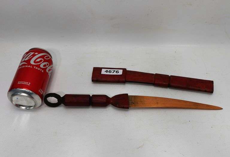 Leather Wrapped Dagger with Copper Blade - Dixon's Auction at Crumpton