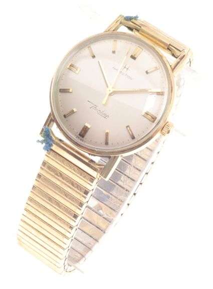 Hamilton Thinline Gold-Filled Wrist Watch with Box - Dixon's Auction at ...