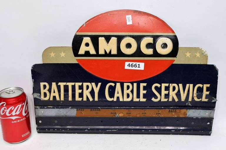 Vintage Amoco Battery Cable Service Metal Sign - Dixon's Auction at ...