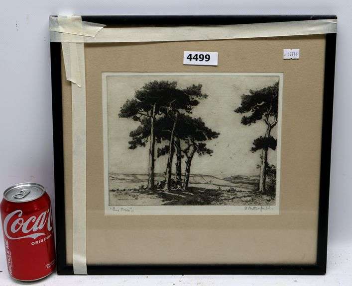 D. Butterfield "Pine Trees" Etching, Frame As-Is - Dixon's Auction at ...