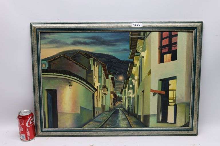 Continental Streetscape Painting, Signed Lower Right - Dixon's Auction ...